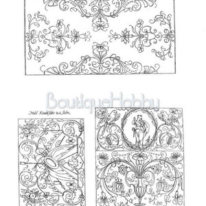 Antique German Embroidery Motif Ornament Pattern,germany Patterns 1619 ...