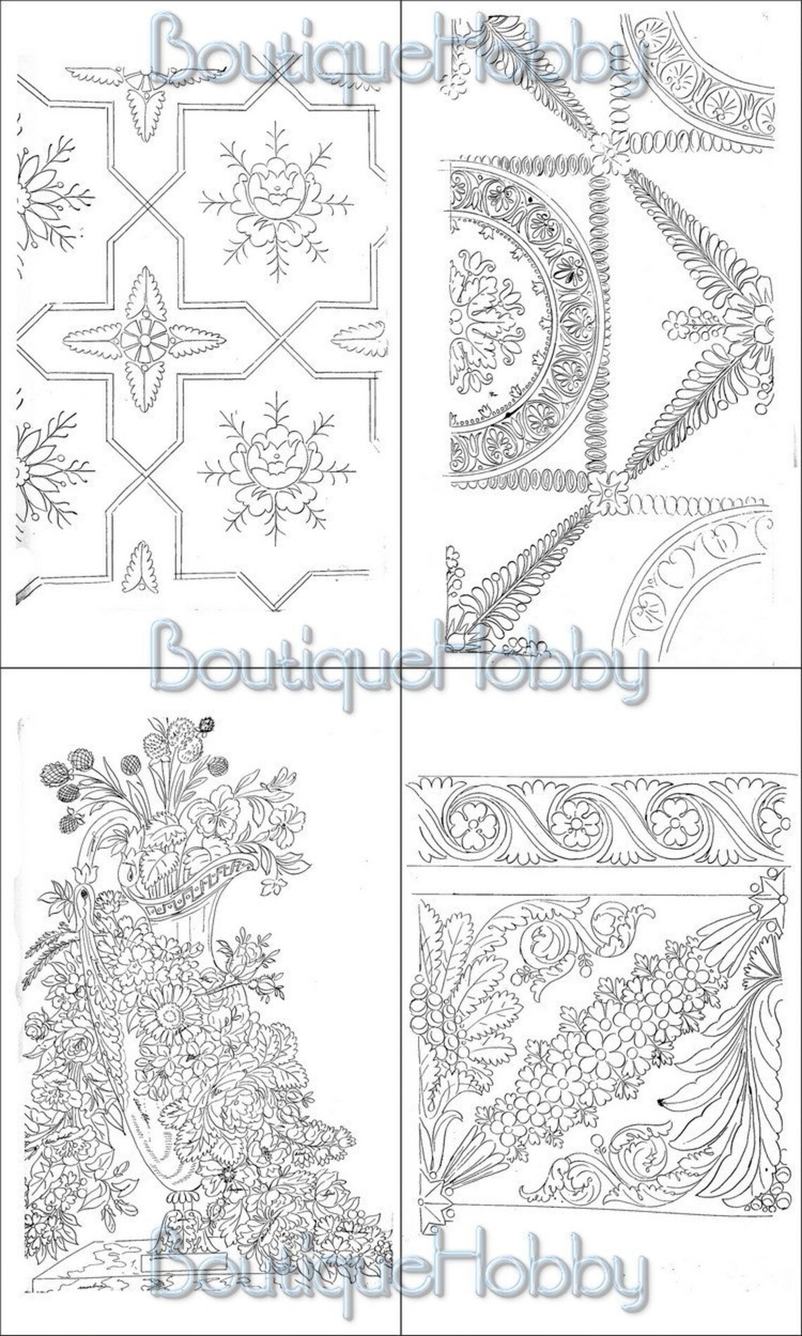 Hand French Vintage Embroidery Patternsdesigns Motifspattern | Etsy