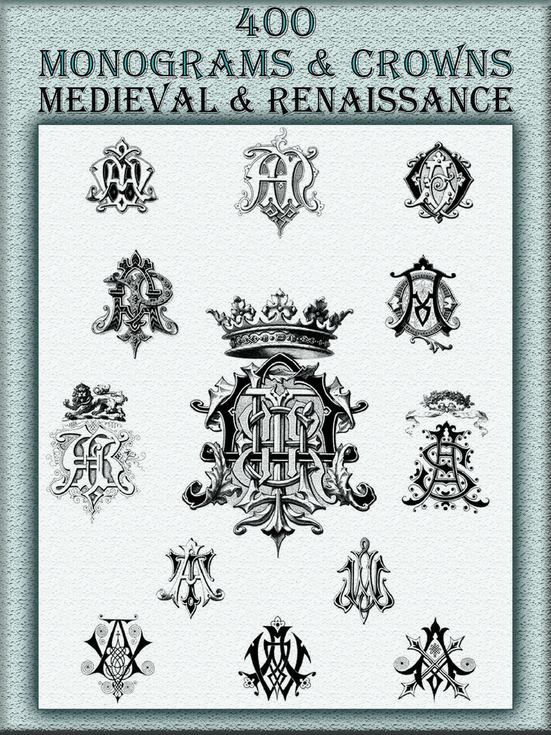 400 Vintage Antique Monogram&crowns, Initials,letter,victorian Crown ...