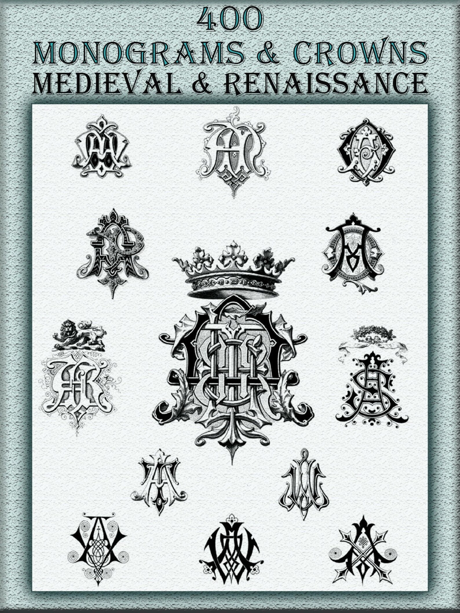 400 Vintage Antique Monogram&crowns Initialslettervictorian | Etsy
