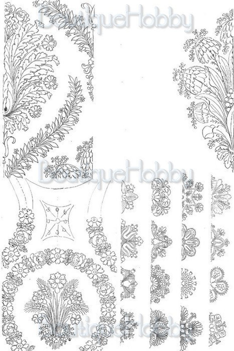 Hand french vintage embroidery patternsdesigns motifsPattern | Etsy