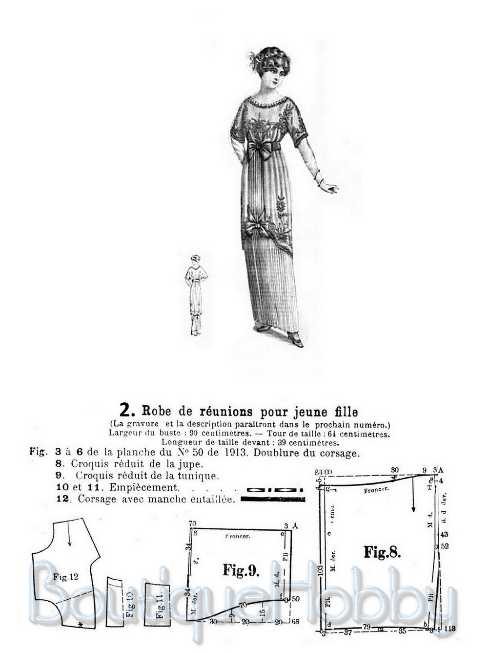 French Sewing Patterns,edwardian Dress,la Mode Illustrée 02-1914 With ...