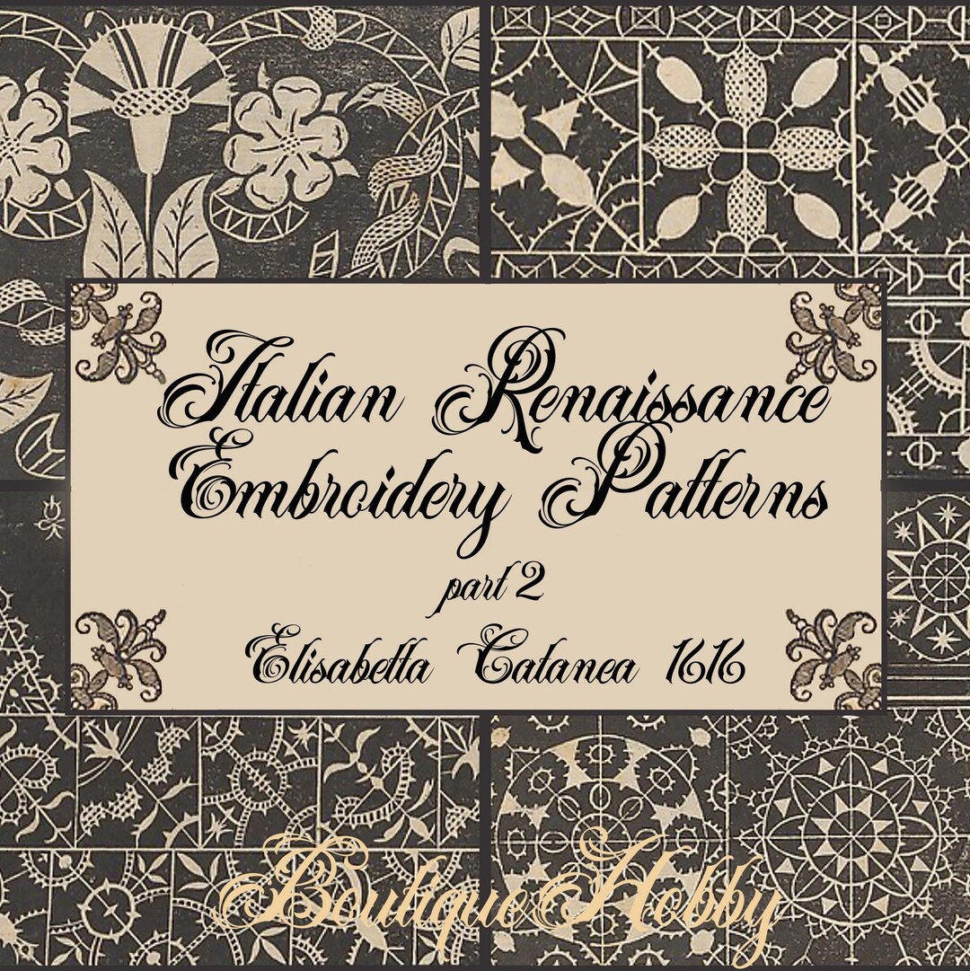 Italian Renaissance Embroidery Patterns Lace Book,vintage Patterns-2 ...