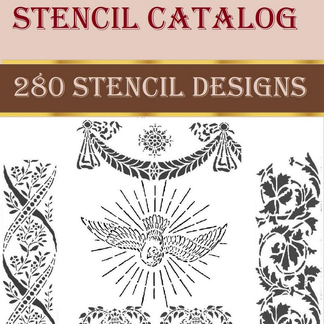 280 Decorative Pattern Stencil Designs,stencils Decor,victorian Book - Etsy