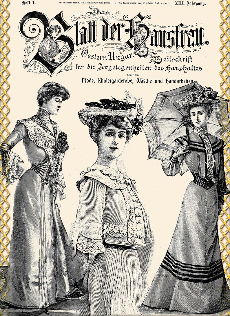 German Sewing Patternsedwardian Dresspdf Sewing Patterns - Etsy