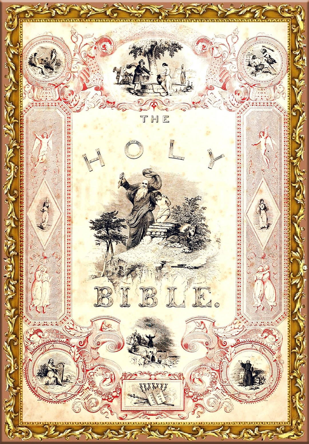 Vintage Antique Old Illustrated Holy Bible Download,the Illuminated ...