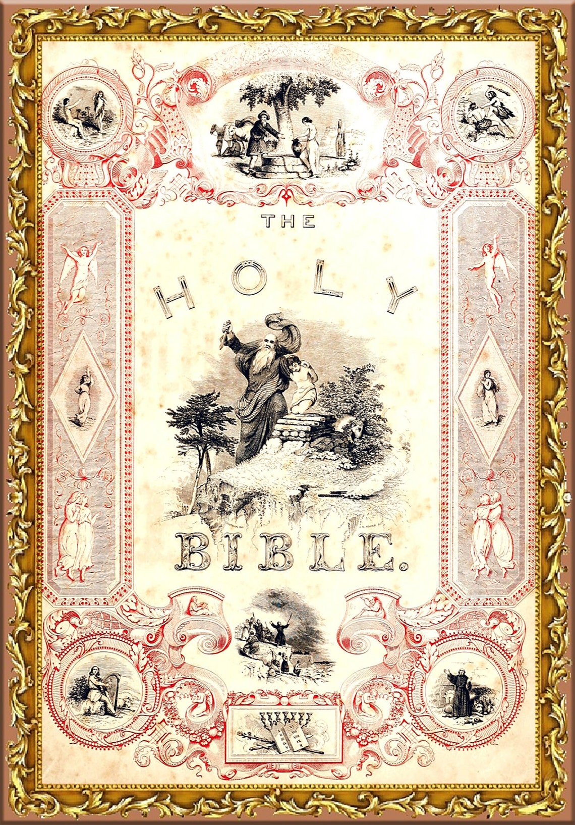 Vintage Antique Old Illustrated Holy Bible Downloadthe - Etsy