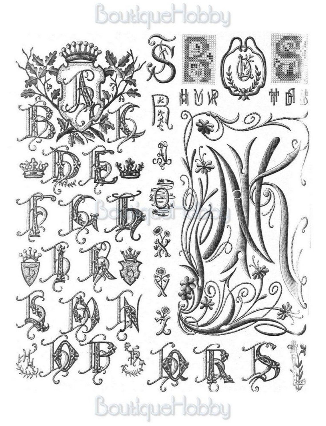 500 Monogram Embroidery Designs Fontsletters - Etsy