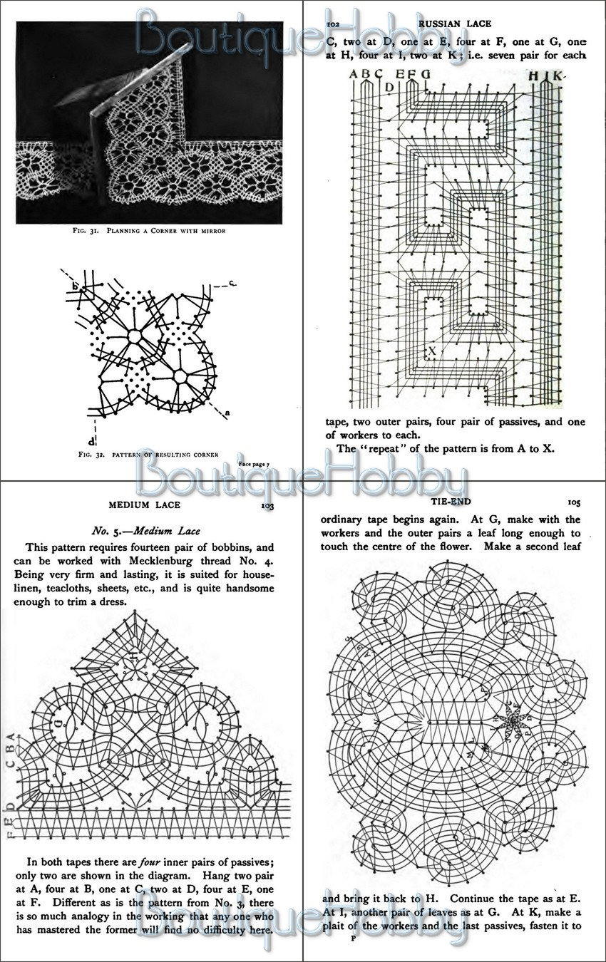 Bobbin Lace Pattern Book: Victorian Pillow Lace Instructions (PDF) - Etsy