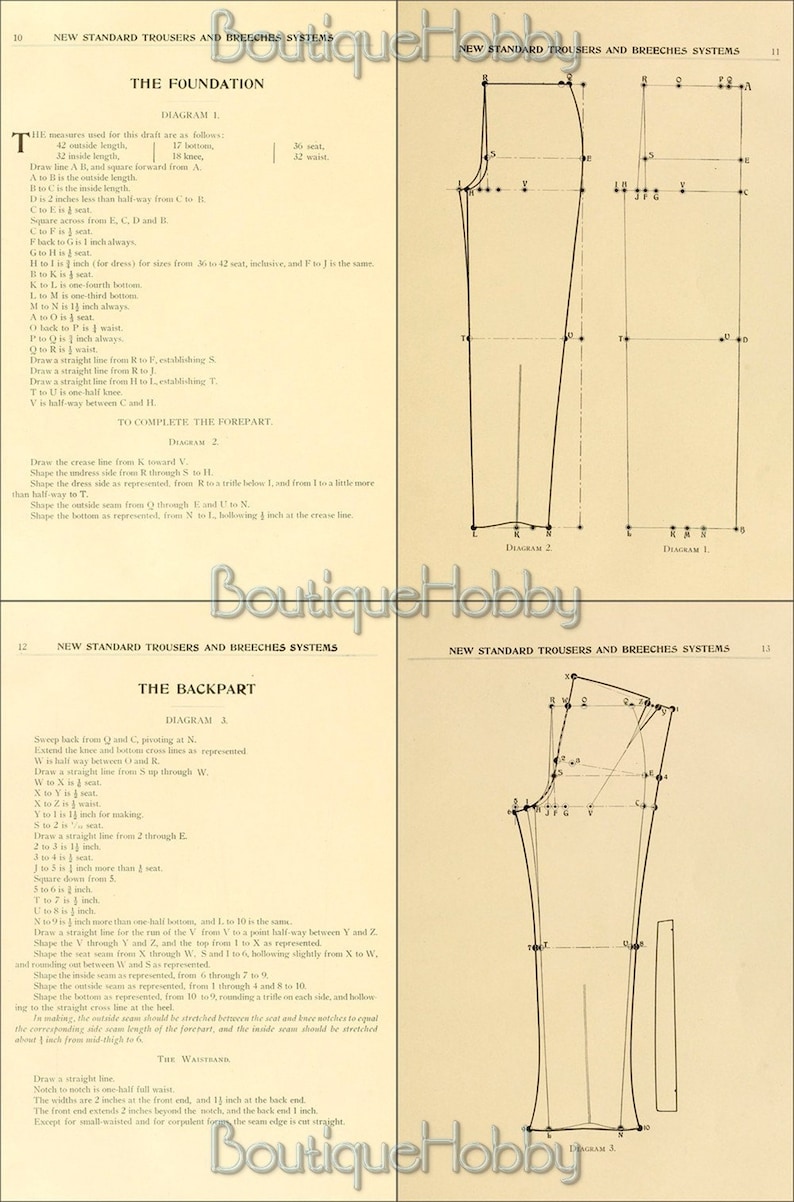 Vintage Trouser Mens Sewing Patterns,mens Garments,new Standard ...
