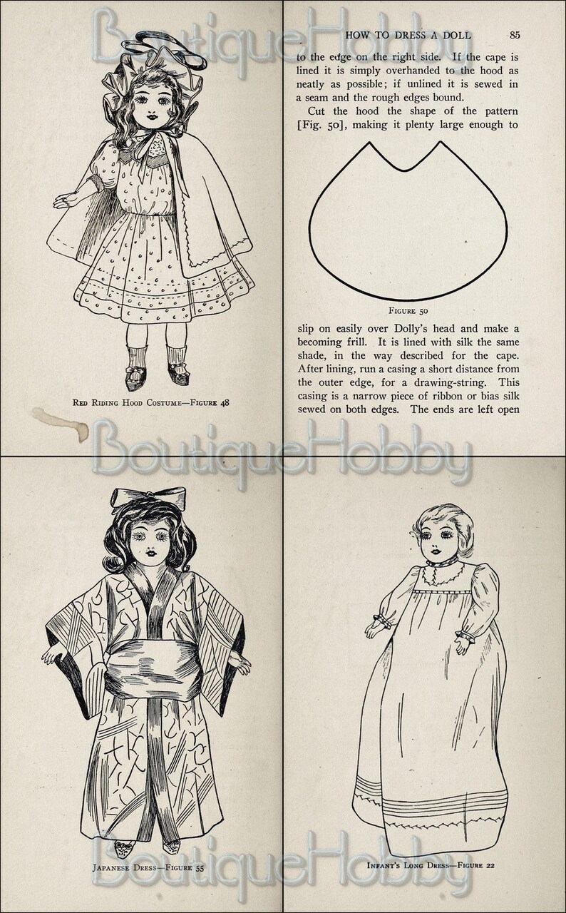 Vintage Cloth Doll Patternhow to Dress a Dolldolls Clothes - Etsy