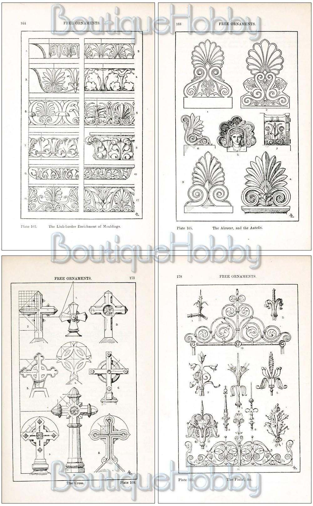 Decorative Designs Elements,ornamental Art,a Handbook of Ornament - Etsy