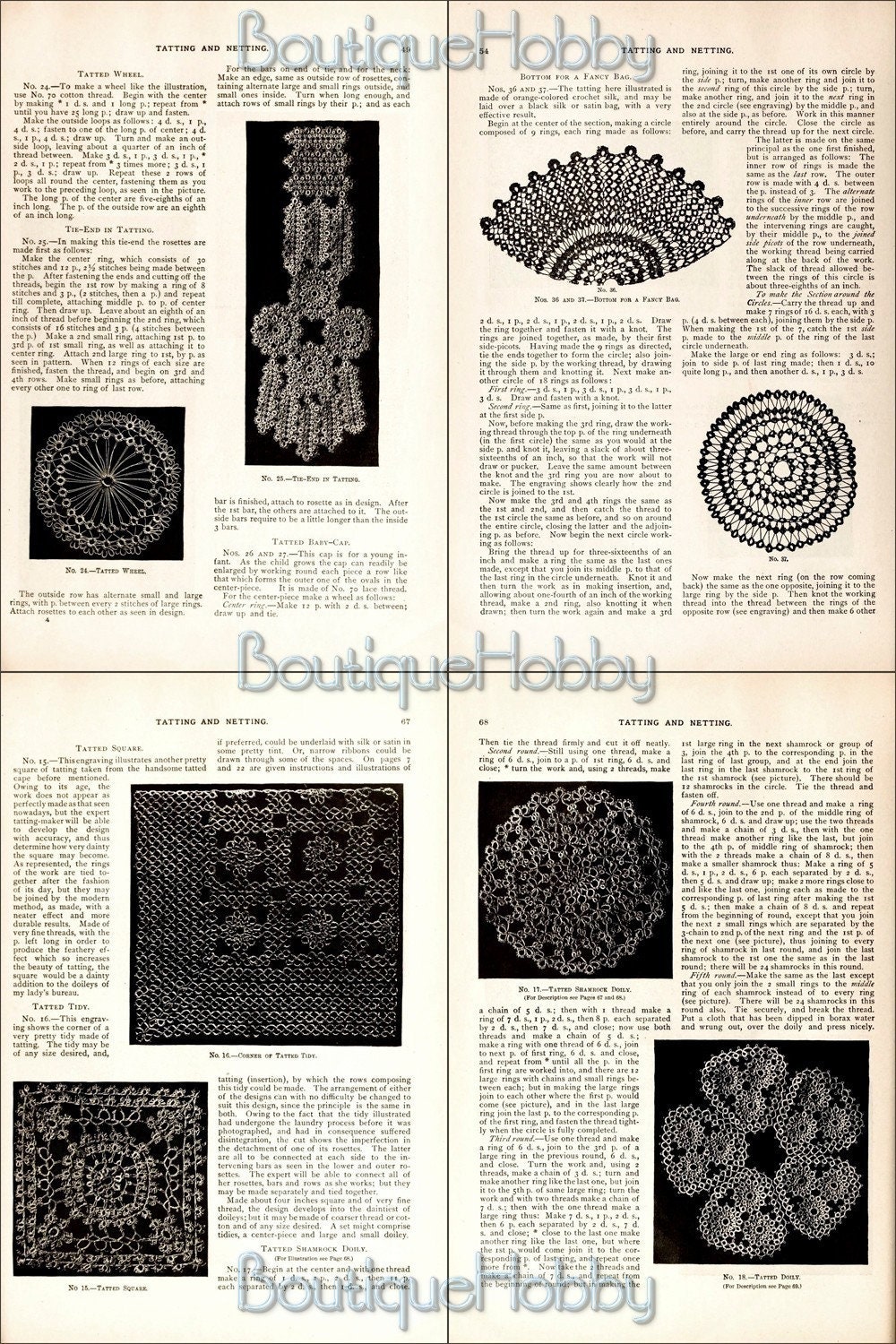 Vintage Needle Tatting Lace Pdf Patterns,needlework Book,hand Made Lace ...