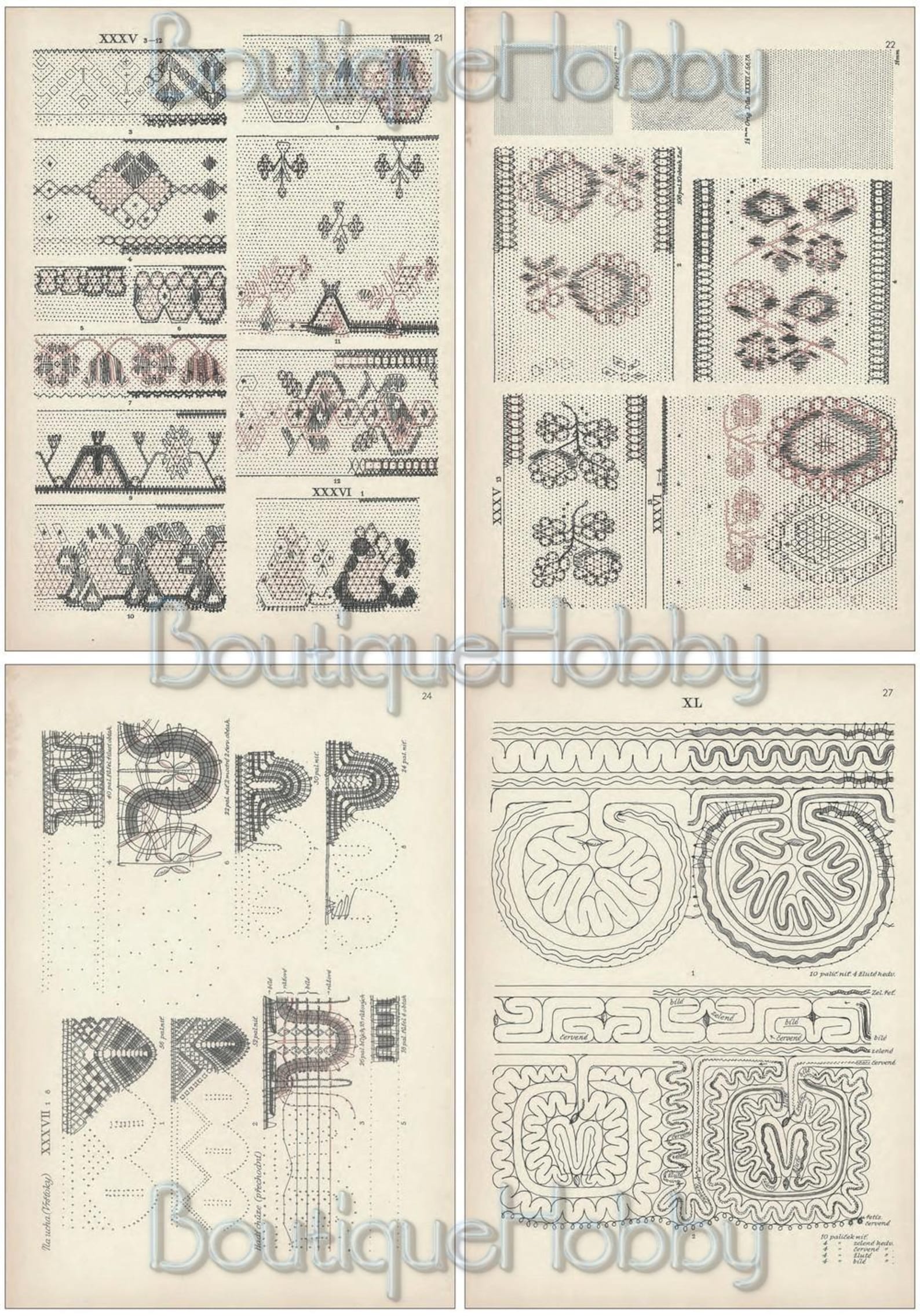400 Vintage Slavic Lace Patterns: Needlework Design (PDF Download) - Etsy
