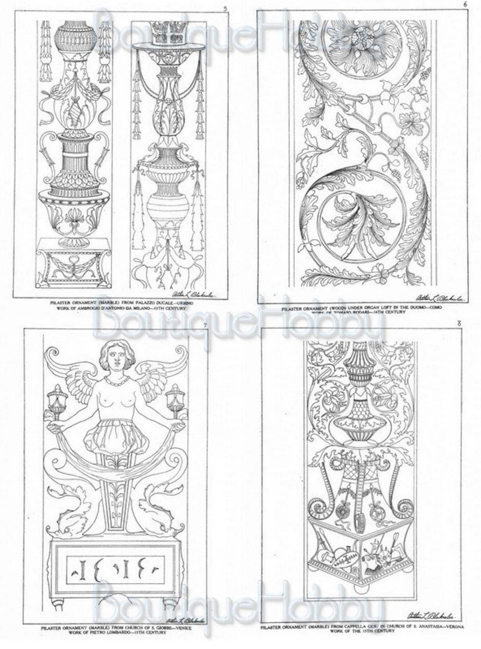 Historical Design Elements,vintage Italian Ornaments Tutorial,embossed ...