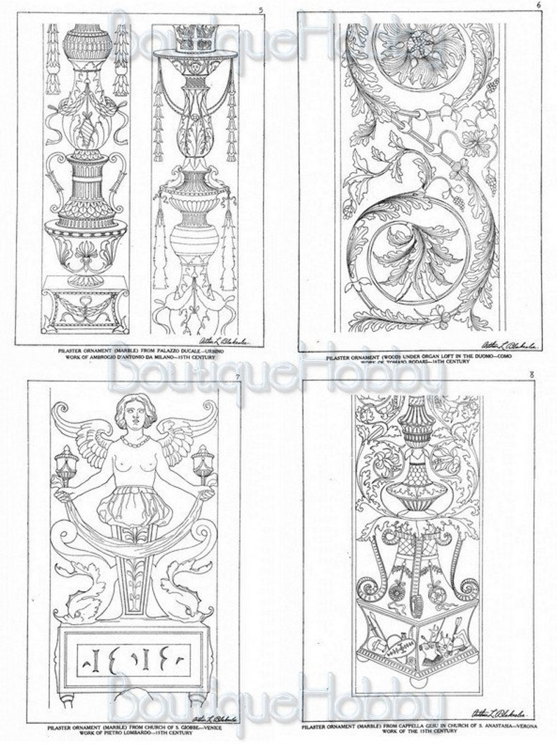 Historical Design elementsvintage italian ornaments | Etsy