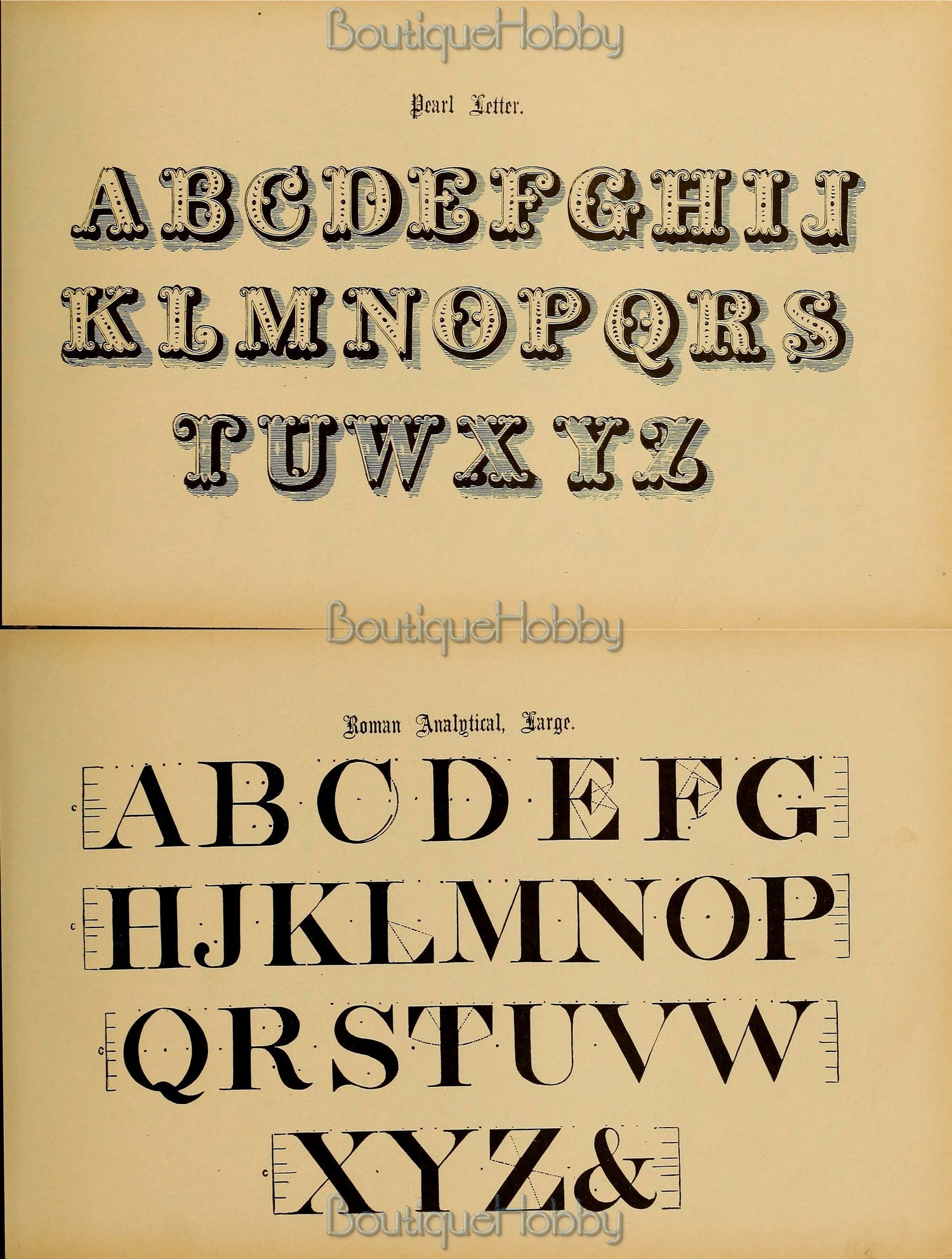 Alphabet Vintage Bookprintable Lettersplain and Ornamental | Etsy