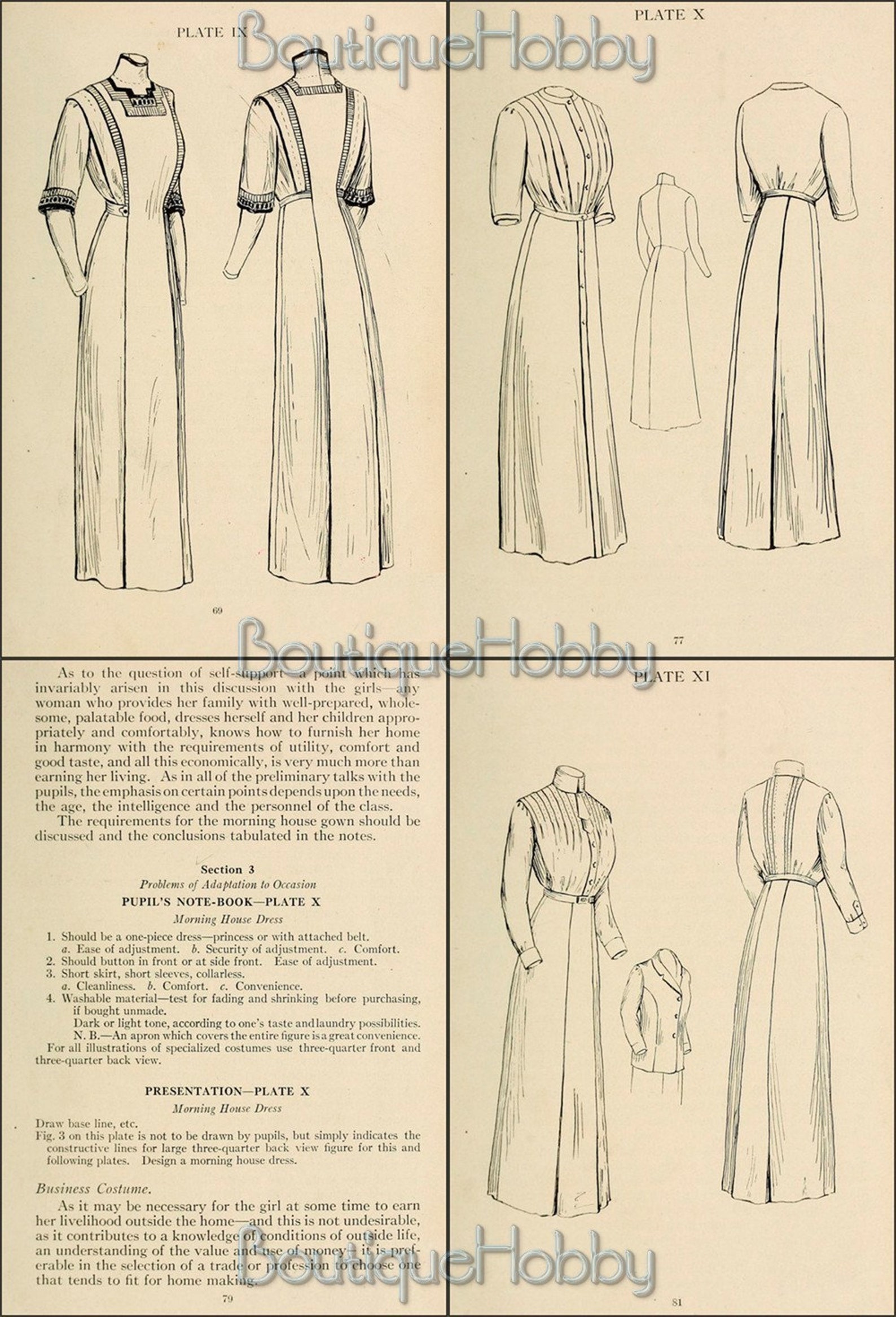 Edwardian Dress Pattern Drafting: 1912 Design Principles (PDF) - Etsy