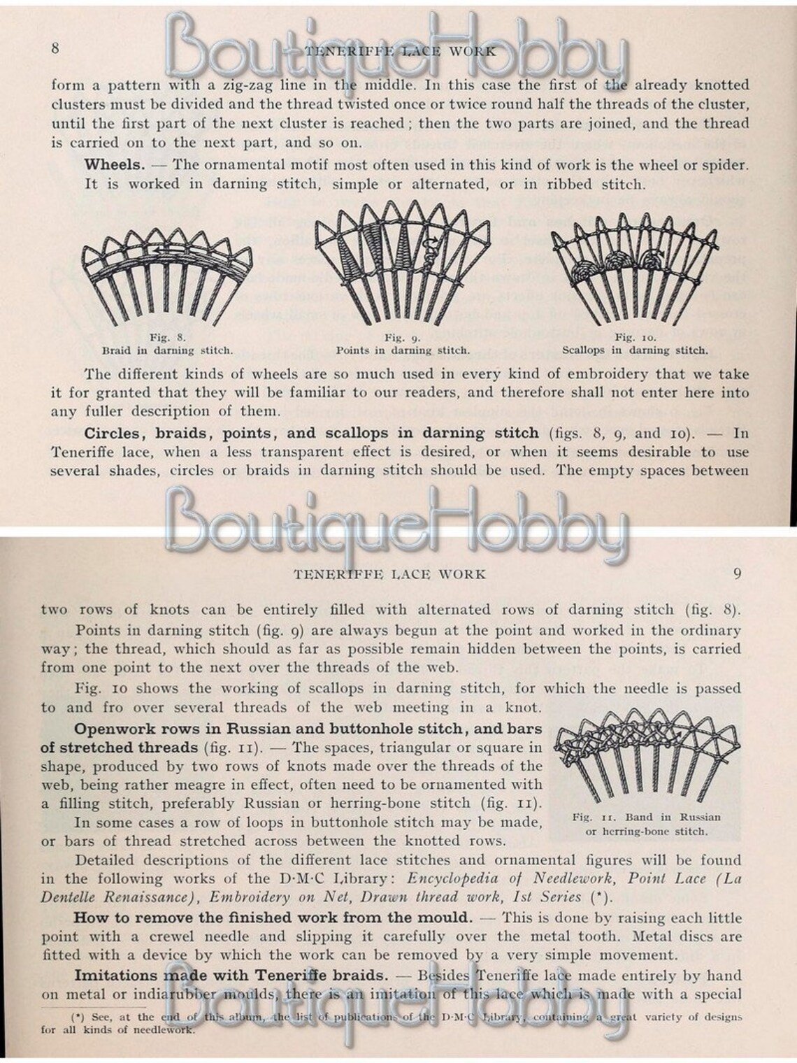 Vintage Tutorial Needlework,lace Making Patterns Books,teneriffe Lace ...