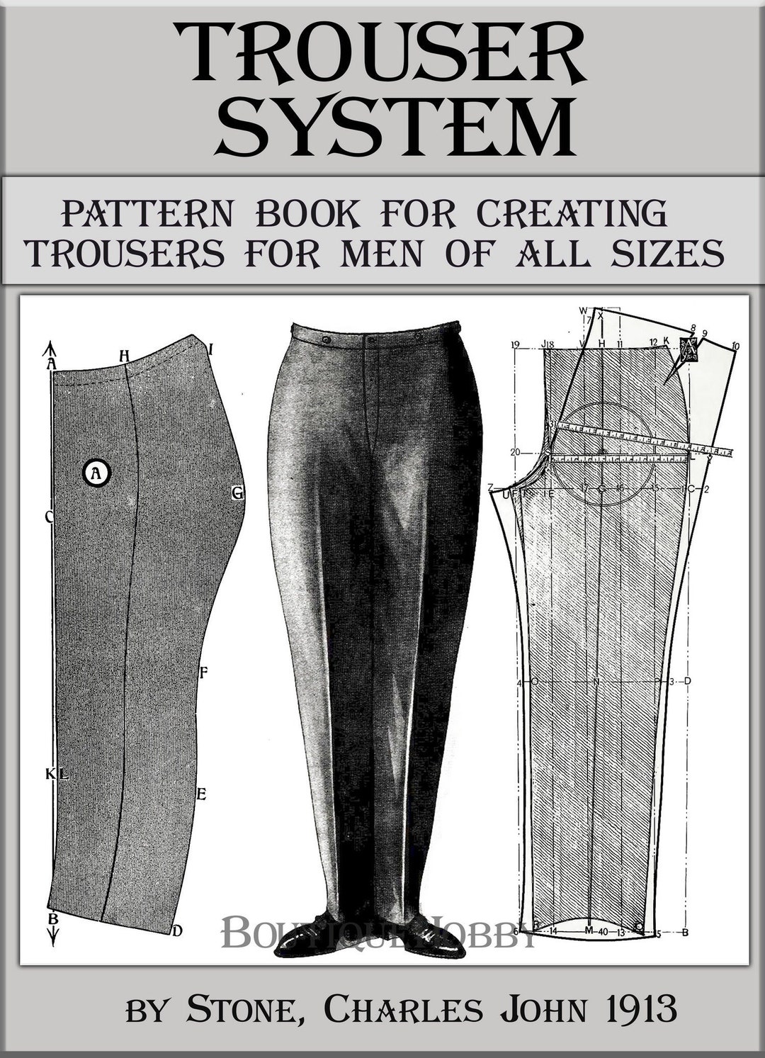Vintage Mens Trousers Sewing Patterns,self Instruction Printable Book ...