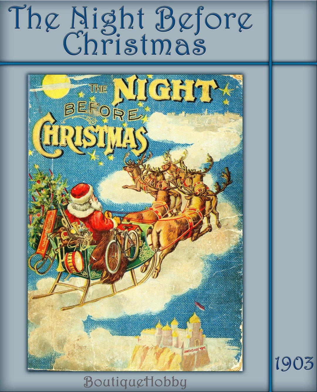 Vintage Holiday Book Christmas,the Night Before Christmas Printable ...