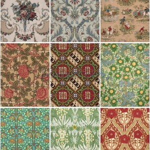 Vintage Digital Wallpaper Printable Paper, Background Set-3, 8.5"x 11 ...