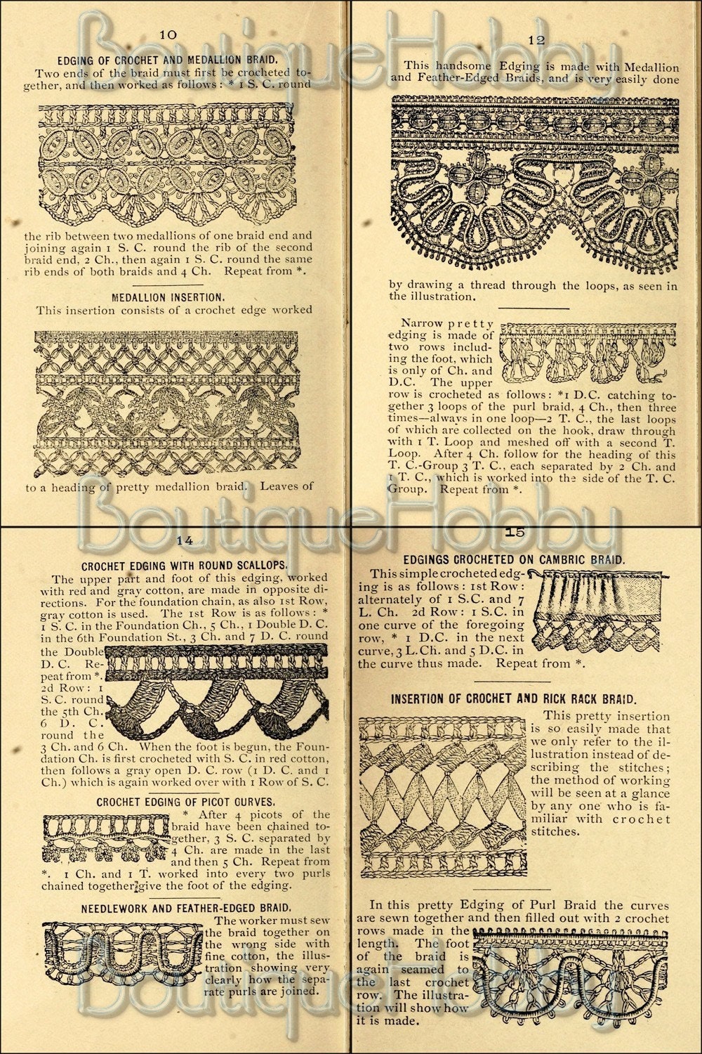 Vintage Crochet Lace Edging Patterns Bookscollection of 2 - Etsy