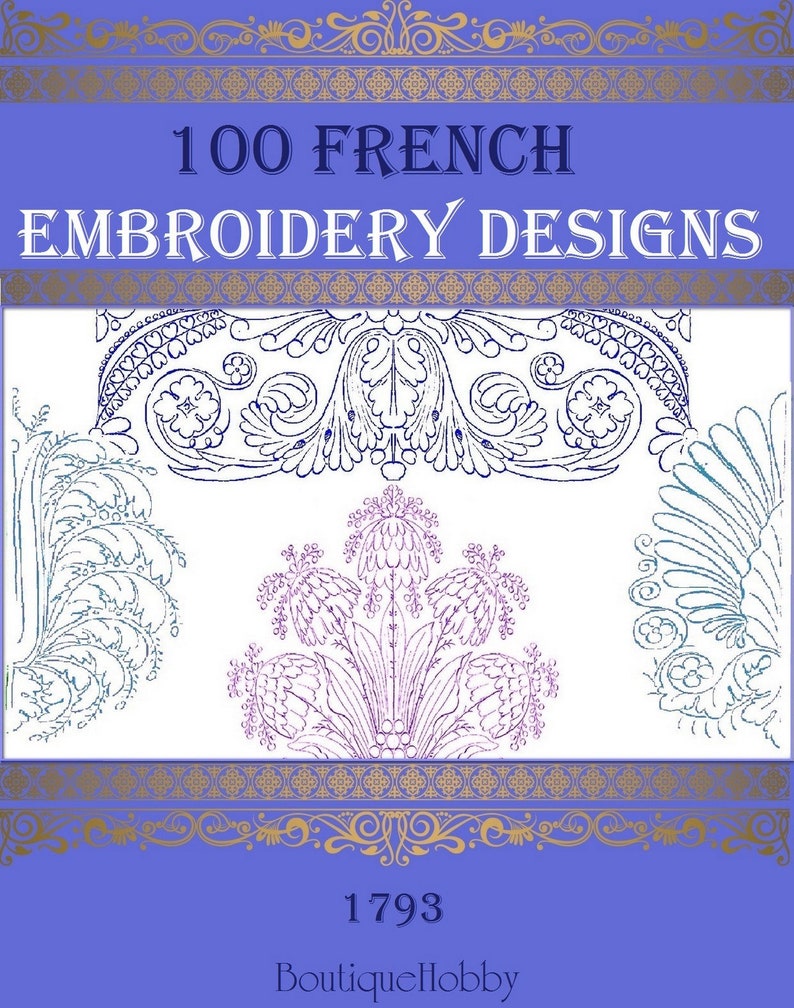 Hand french vintage embroidery patternsdesigns motifsPattern | Etsy