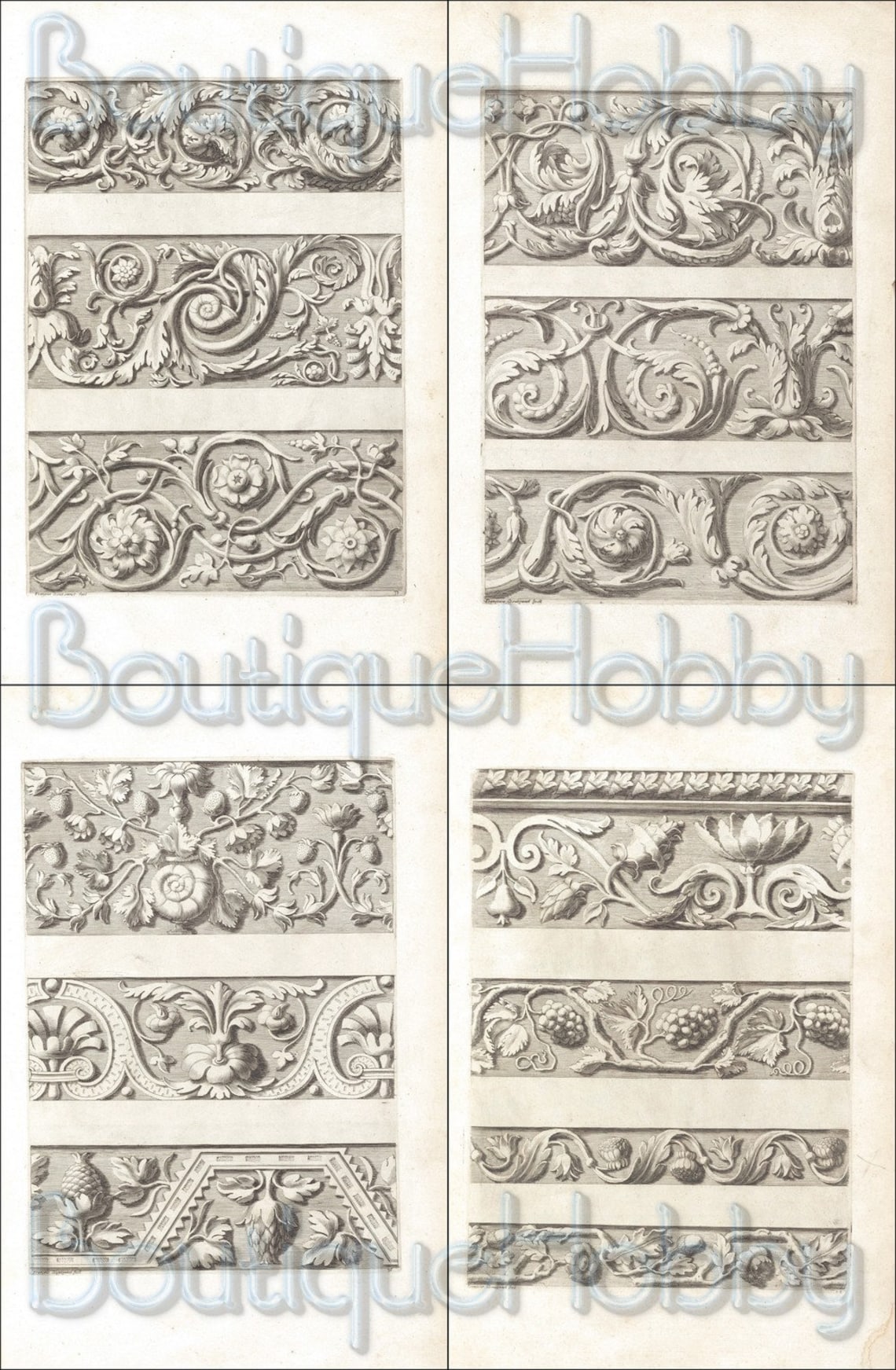 Historical Design Baroque Ornamentsvintage French Ornament - Etsy