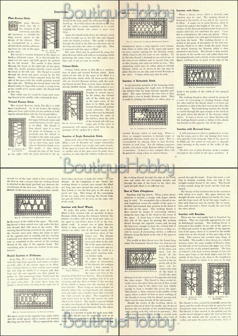 How to Make POINT Lace,vintage Pattern,stitches Battenberg ...