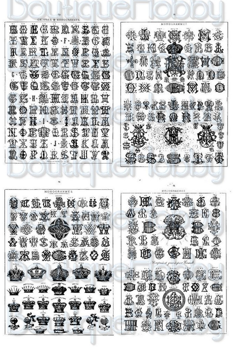Vintage Monograms,initials,alphabet PDF Instant Download - Etsy