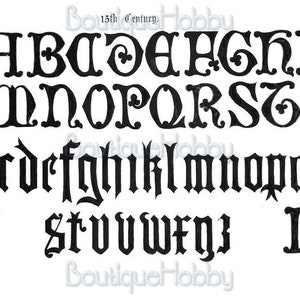 Alphabet vintage bookPrintable lettersplain and ornamental | Etsy