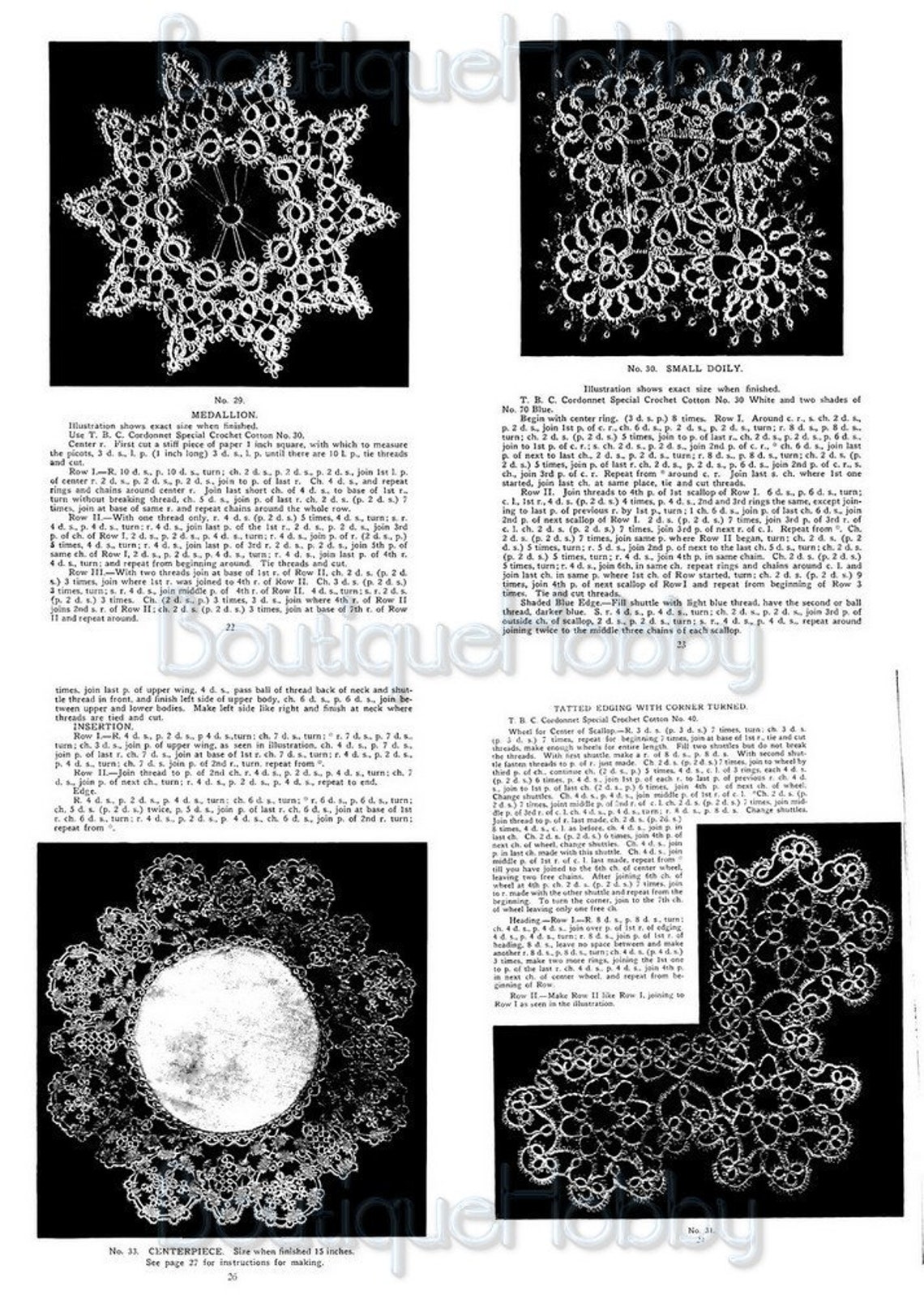 Vintage tatting patterns tutorialhand made lace rare | Etsy