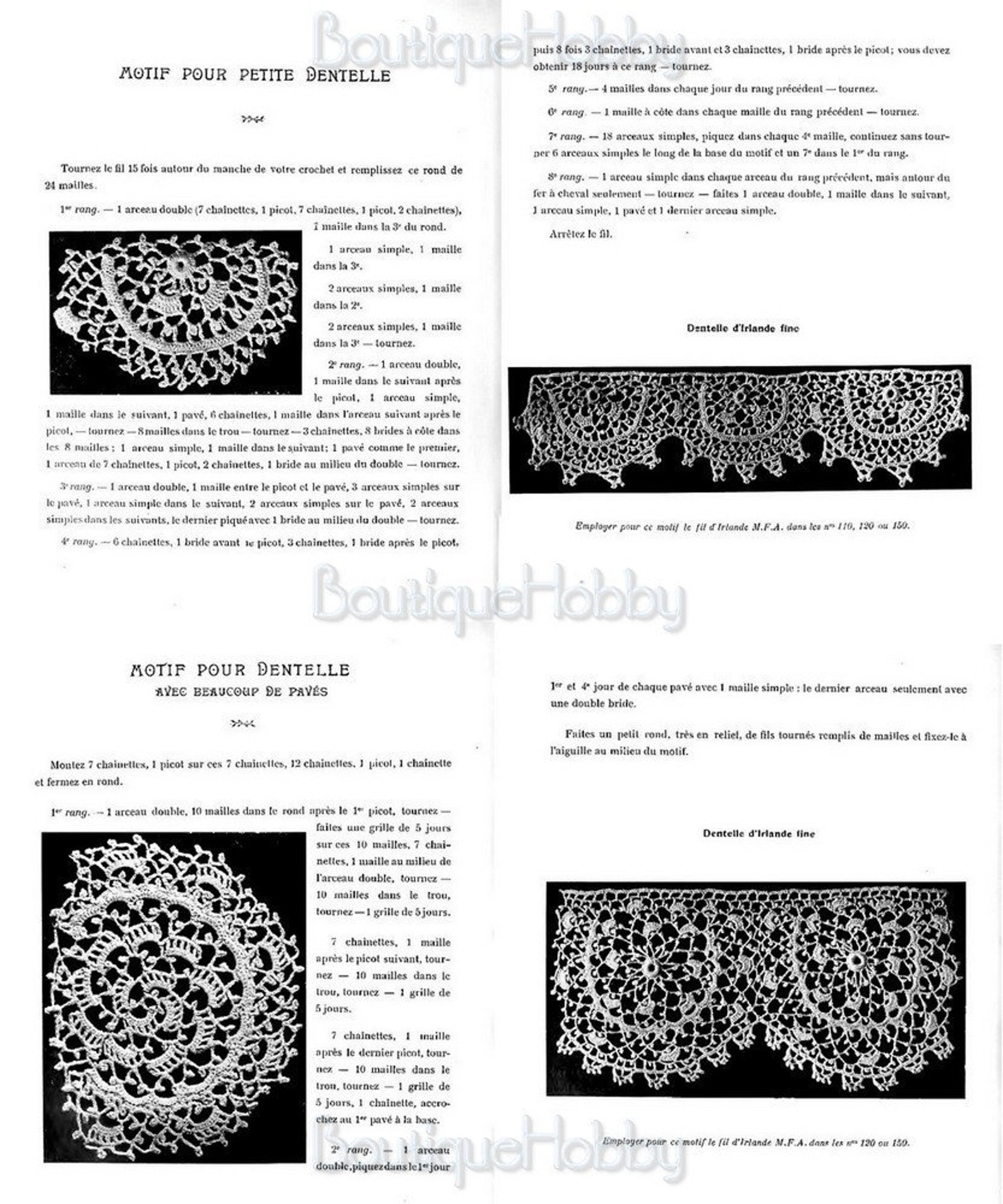 Vintage French Irish Crochet Laceantique Pattern Bookhand - Etsy