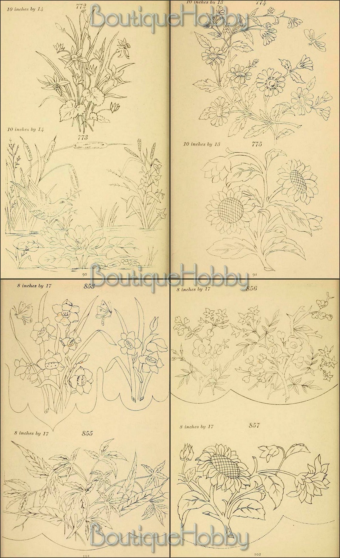 Hand Victorian Embroidery Designs Old Books PDF Book 500 | Etsy