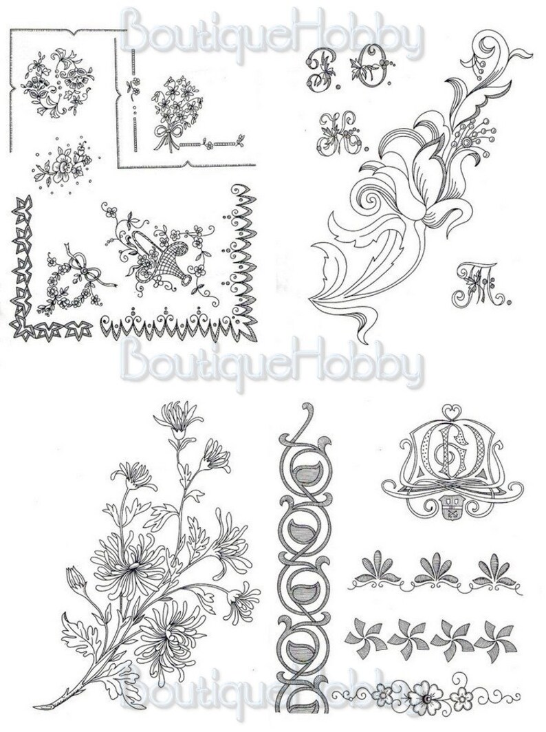 Hand Embroidery Designs PDF Pattern Book 115 Patterns for - Etsy
