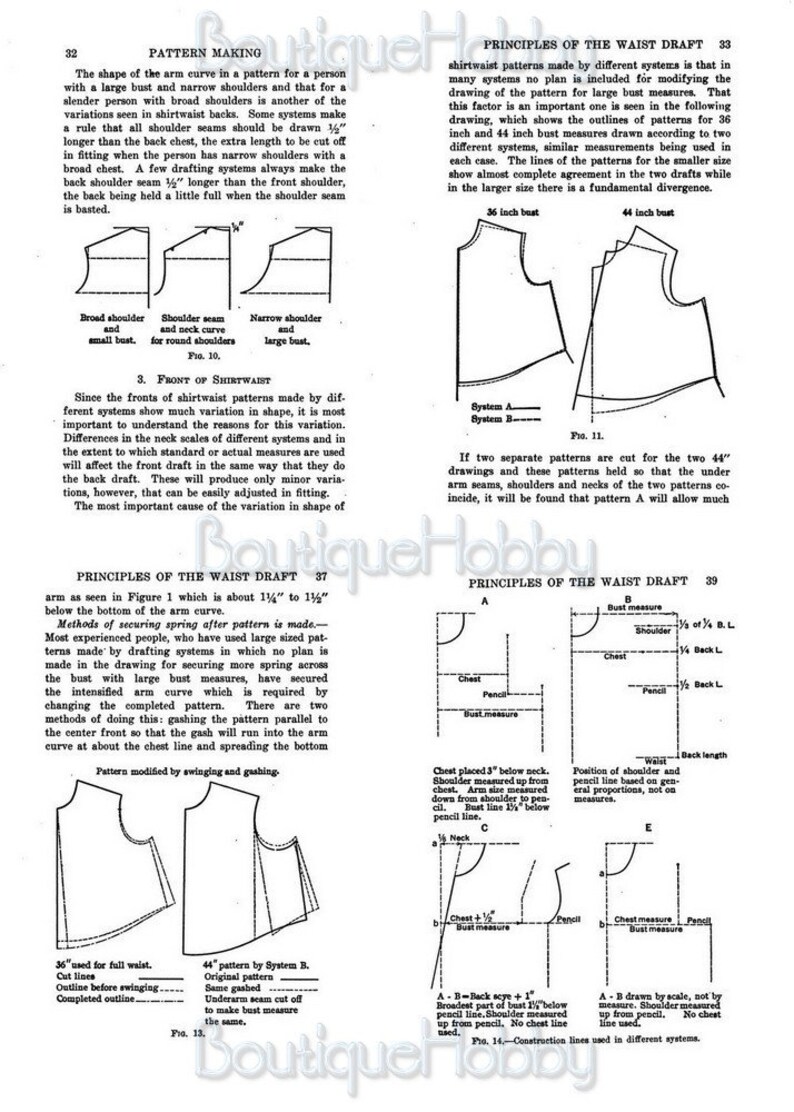 Vintage Pattern Drafting Book: 1922 Sewing Guide (PDF Pattern) - Etsy