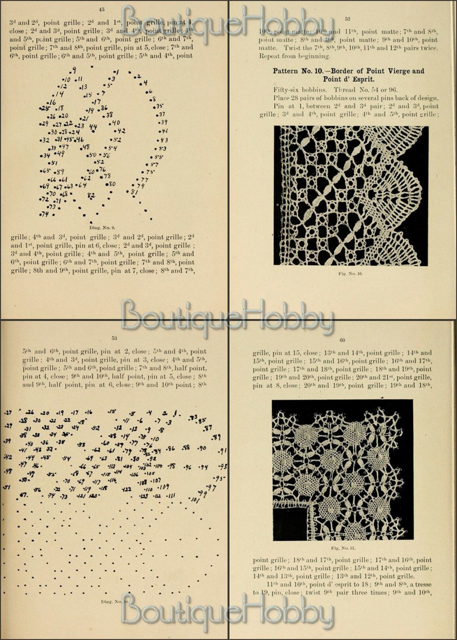 Hand Made Lace Patternsbobbin Lace Pattern Bobbinsbobbin | Etsy
