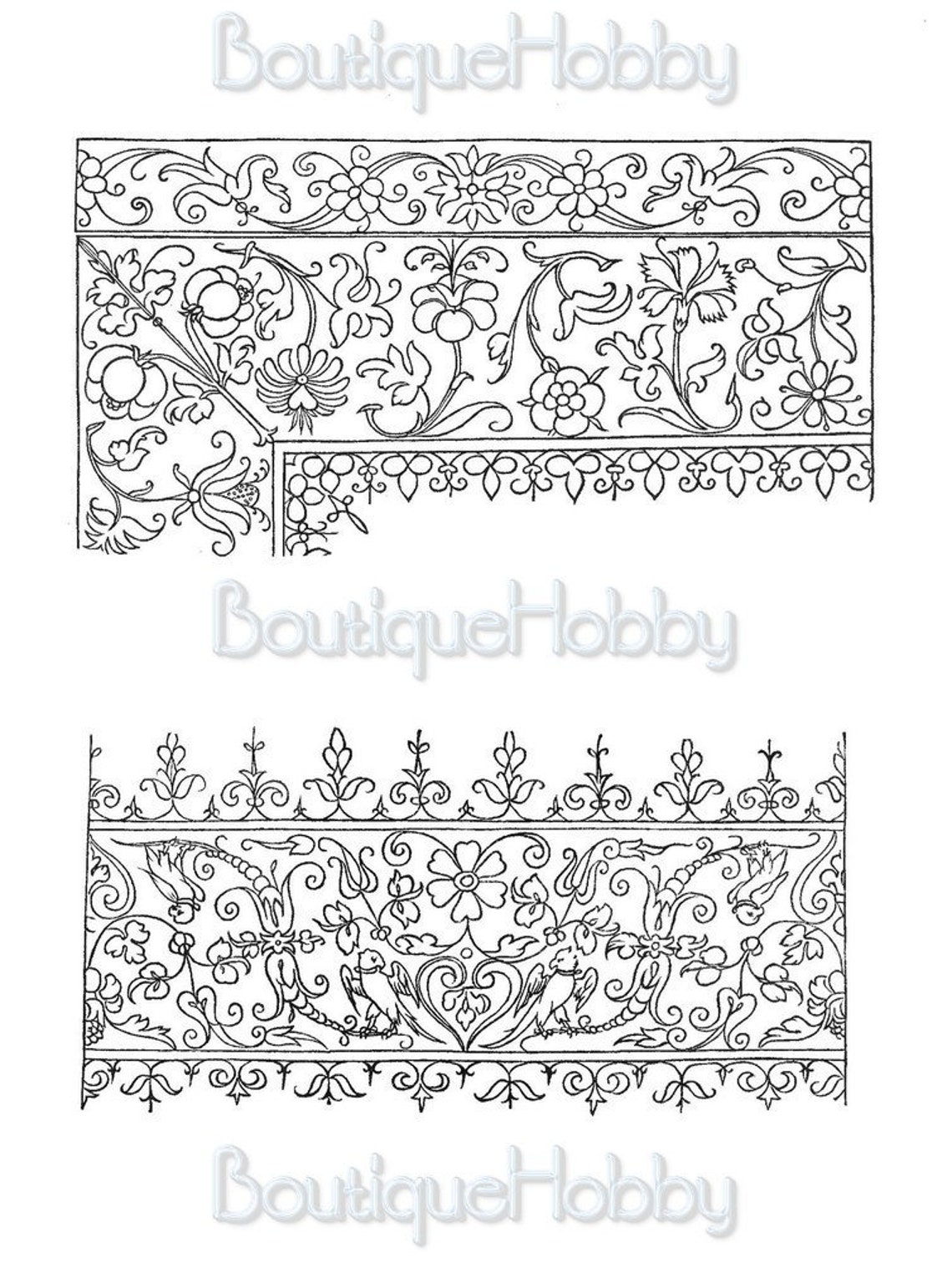 Antique German Embroidery Motif Ornament Patterngermany - Etsy