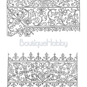 Antique German Embroidery Motif Ornament Pattern,germany Patterns 1619 ...