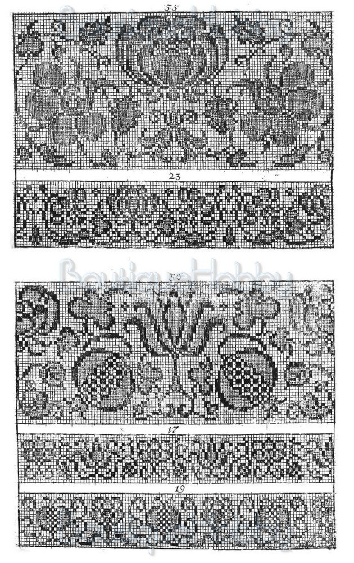 German Vintage Cross Stitch Patterns Book-3,antique Digital Embroidery ...