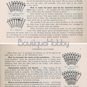 Vintage Tutorial Needlework,lace Making Patterns Books,teneriffe Lace ...