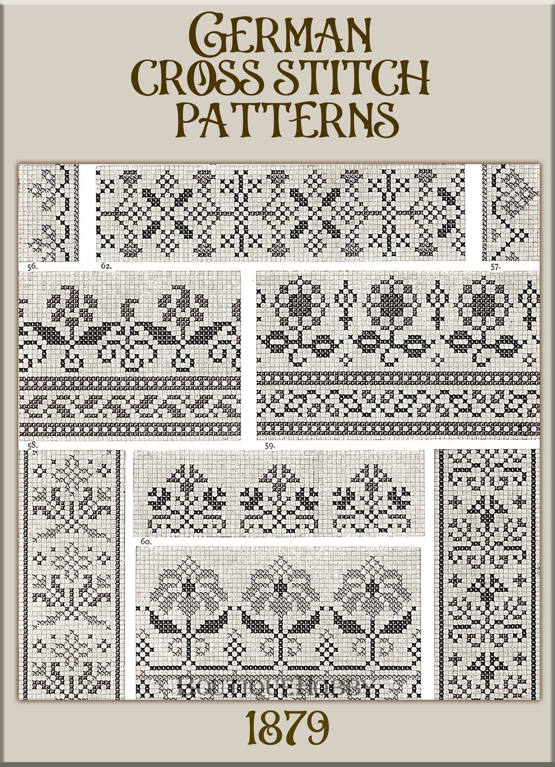 German Vintage Cross Stitch Patterns Book-2,antique Digital Embroidery ...