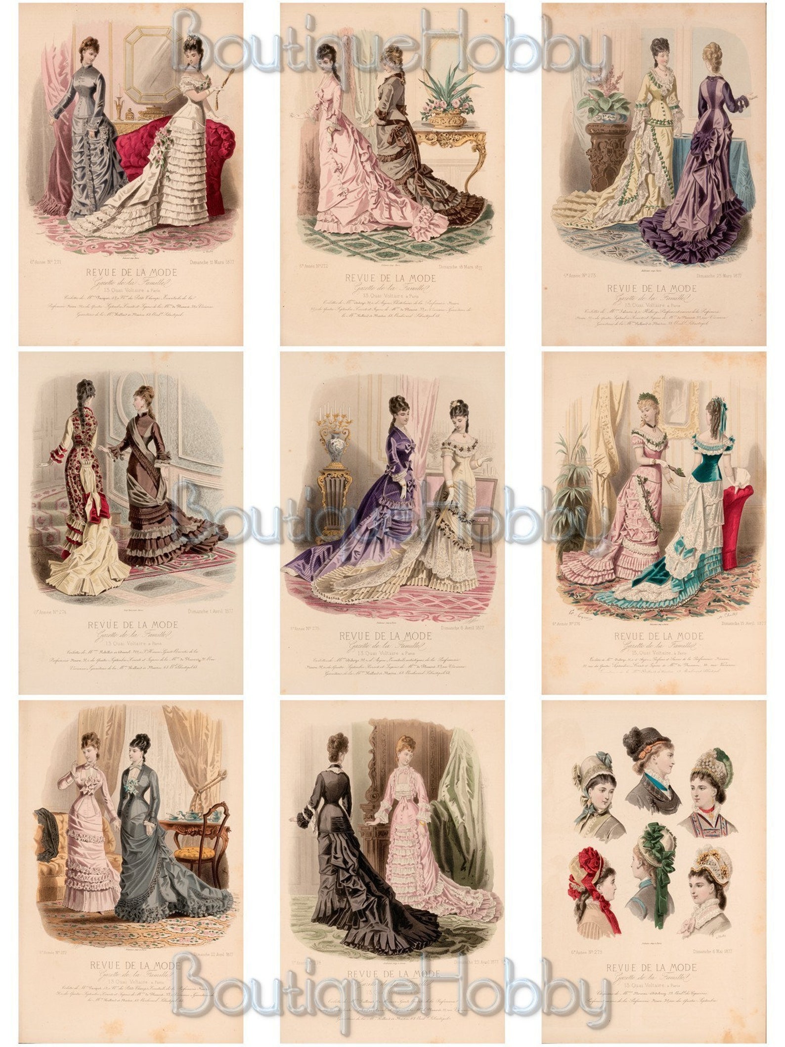 Victorian Fashion Catalog Book,magazine 1877, Pdf Ebook Antique Fashion ...