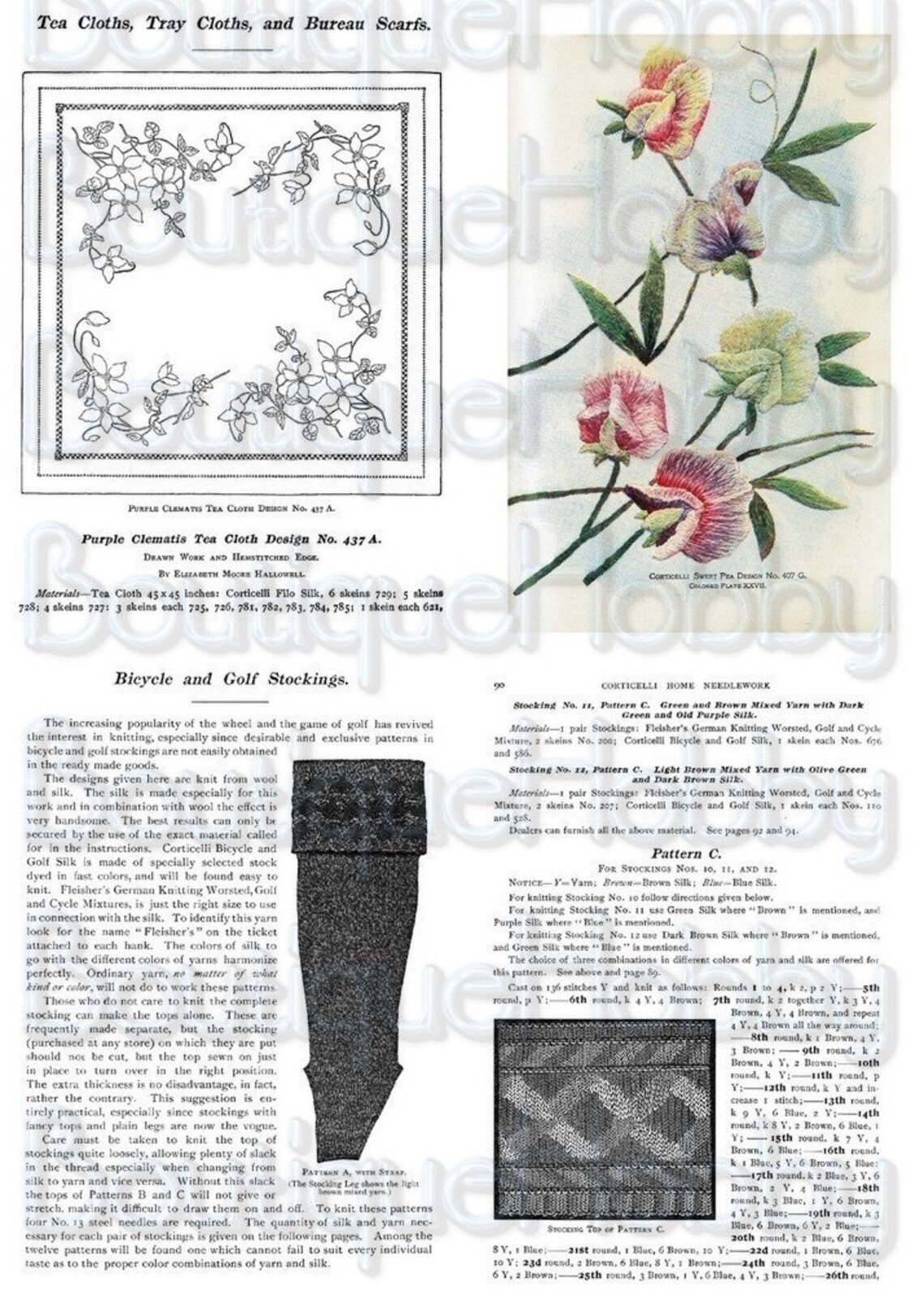 Victorian Hand Embroidery Designs Patterns Bookvintage - Etsy