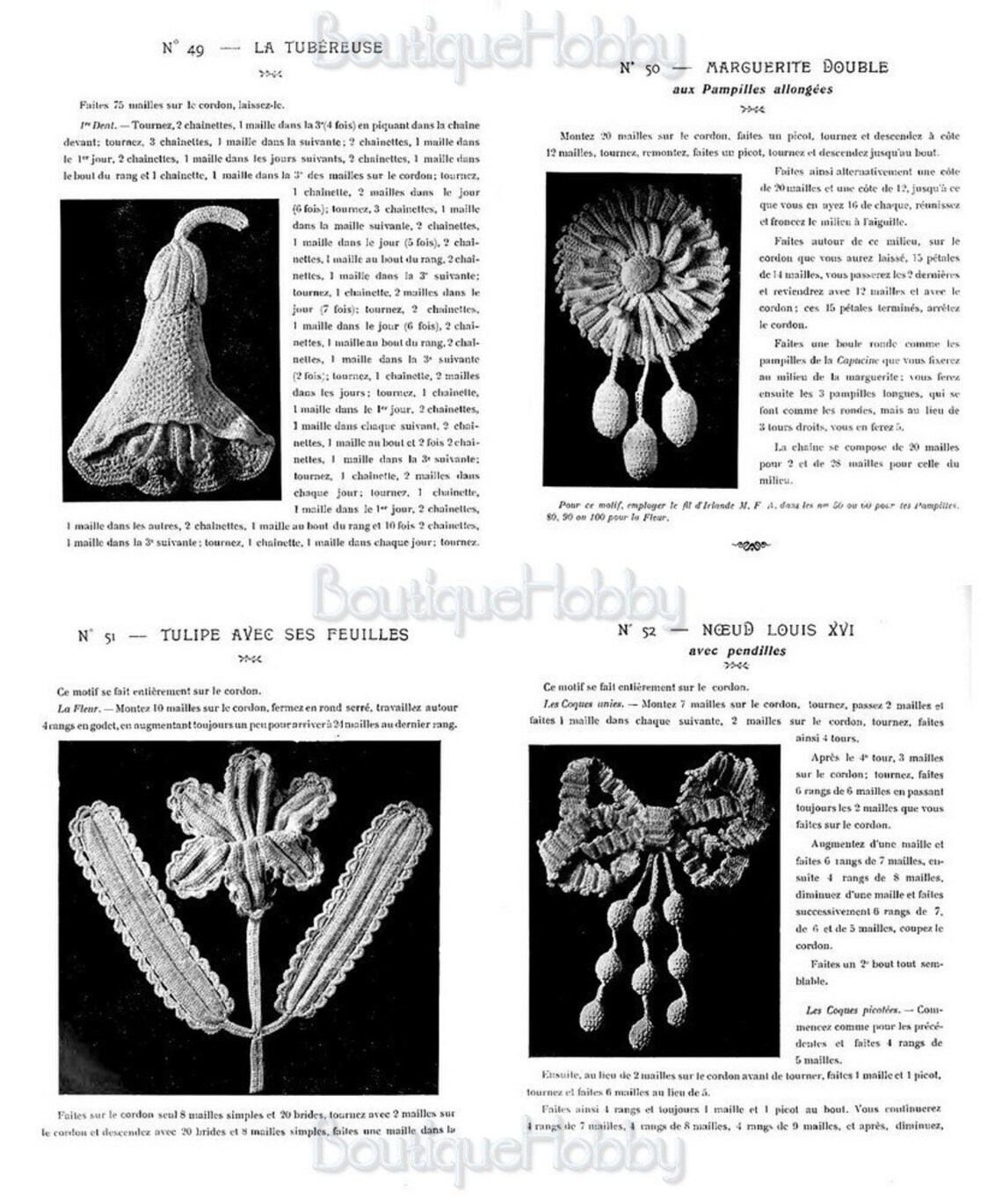 Vintage French Irish Crochet Laceinstructions Pattern Book - Etsy