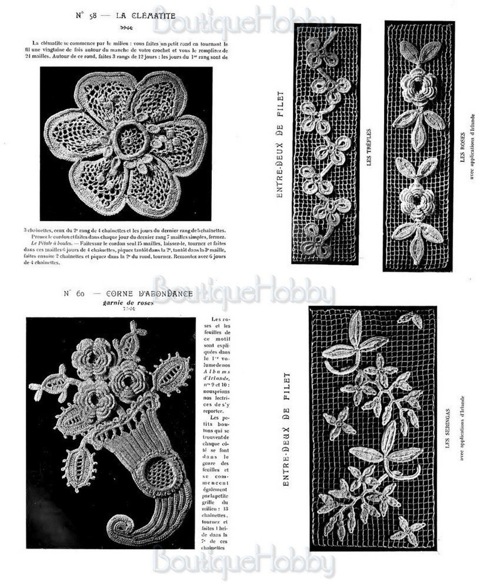 Vintage French Irish Crochet Laceinstructions Pattern Book - Etsy