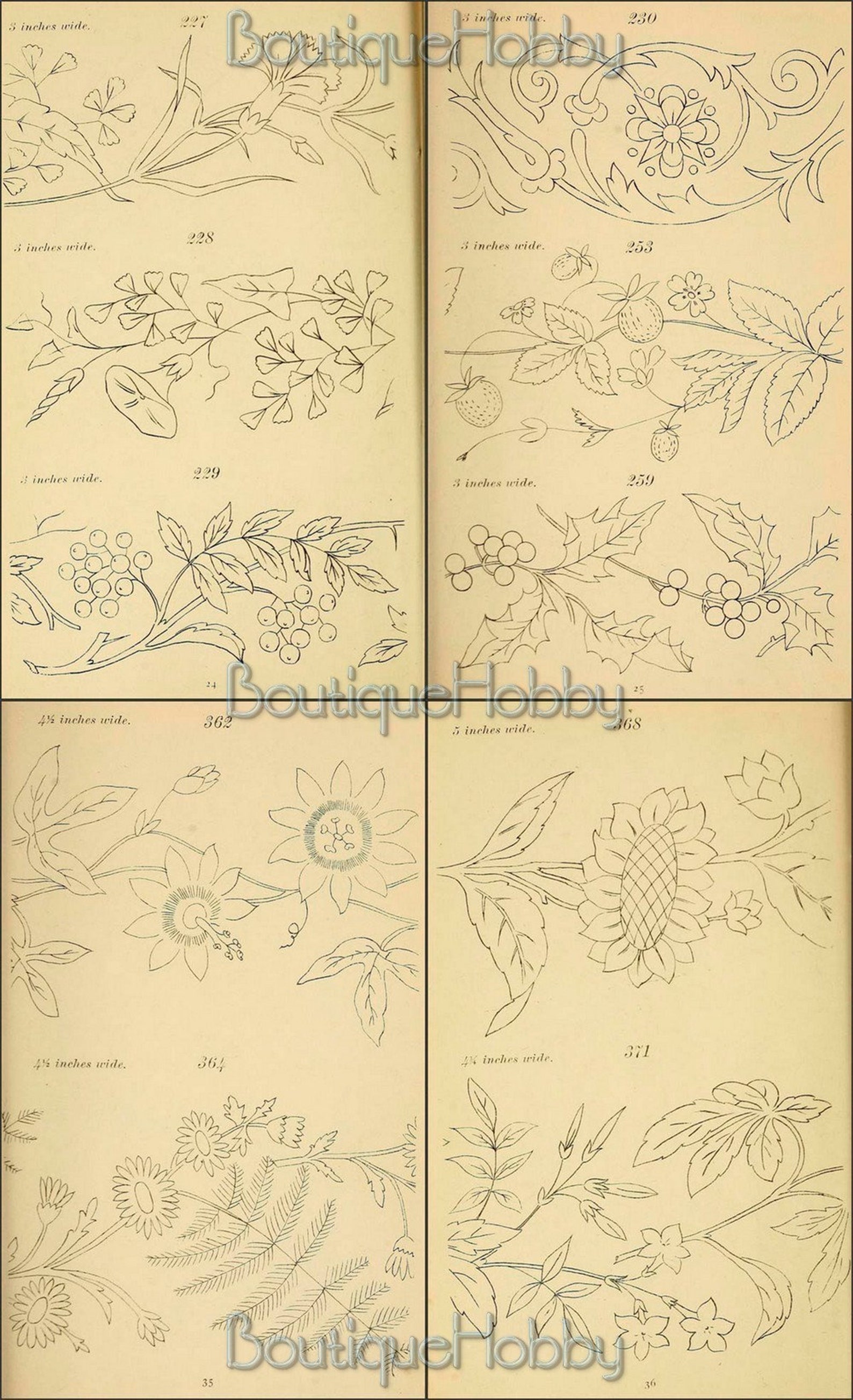 Hand Victorian Embroidery Designs Old Books PDF Book 500 | Etsy