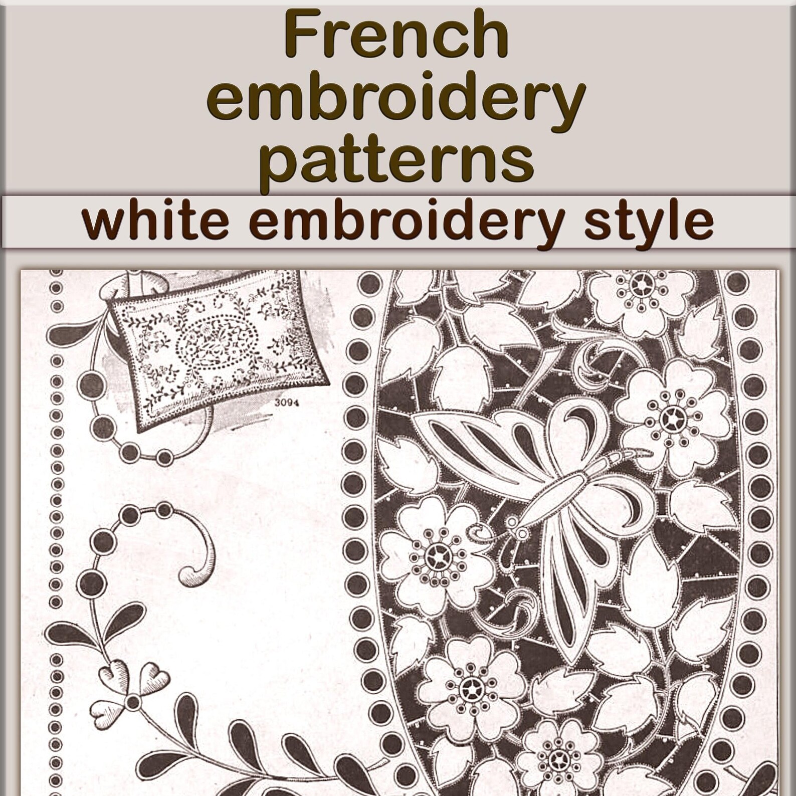 Hand French Embroidery Patterns,la Broderie Blanche Fancy DESIGNS - Etsy
