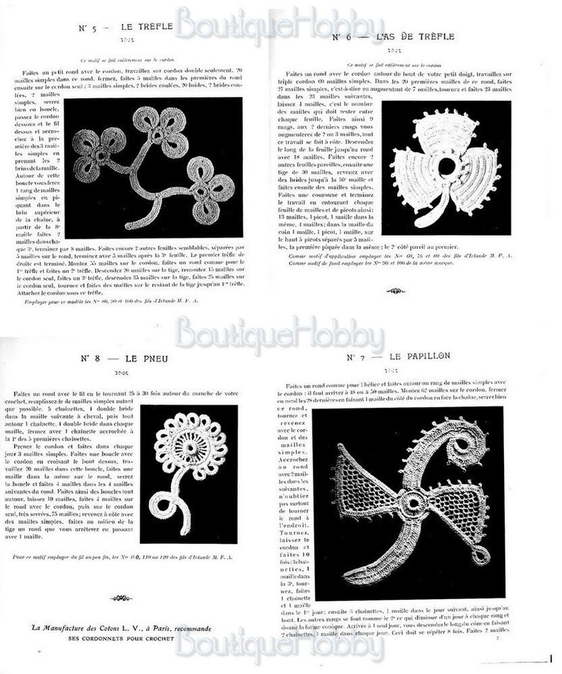 Vintage French Irish Crochet Laceinstructions Pattern Book - Etsy